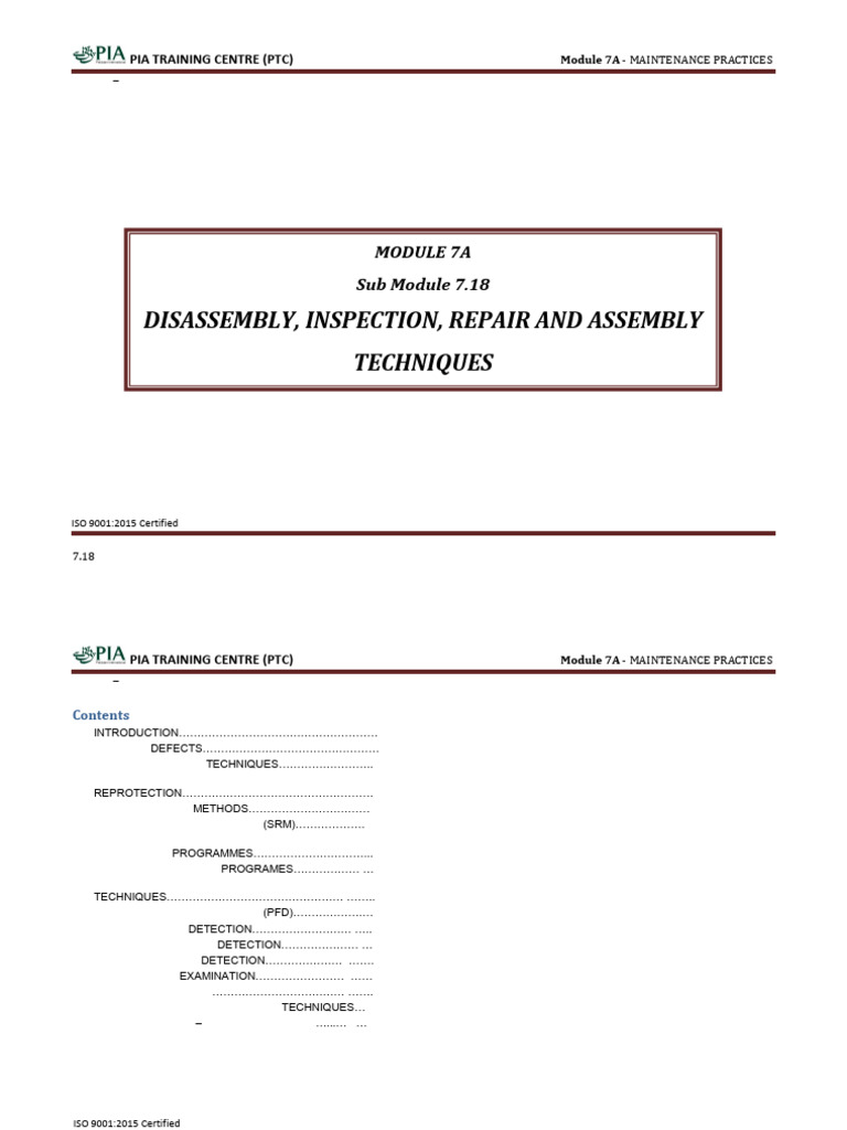 Module 7 (Maintenance Practices) Sub Module 7.18 | PDF