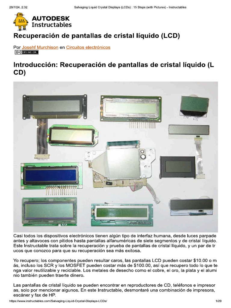 Utilizar Un Display de Cristal | PDF