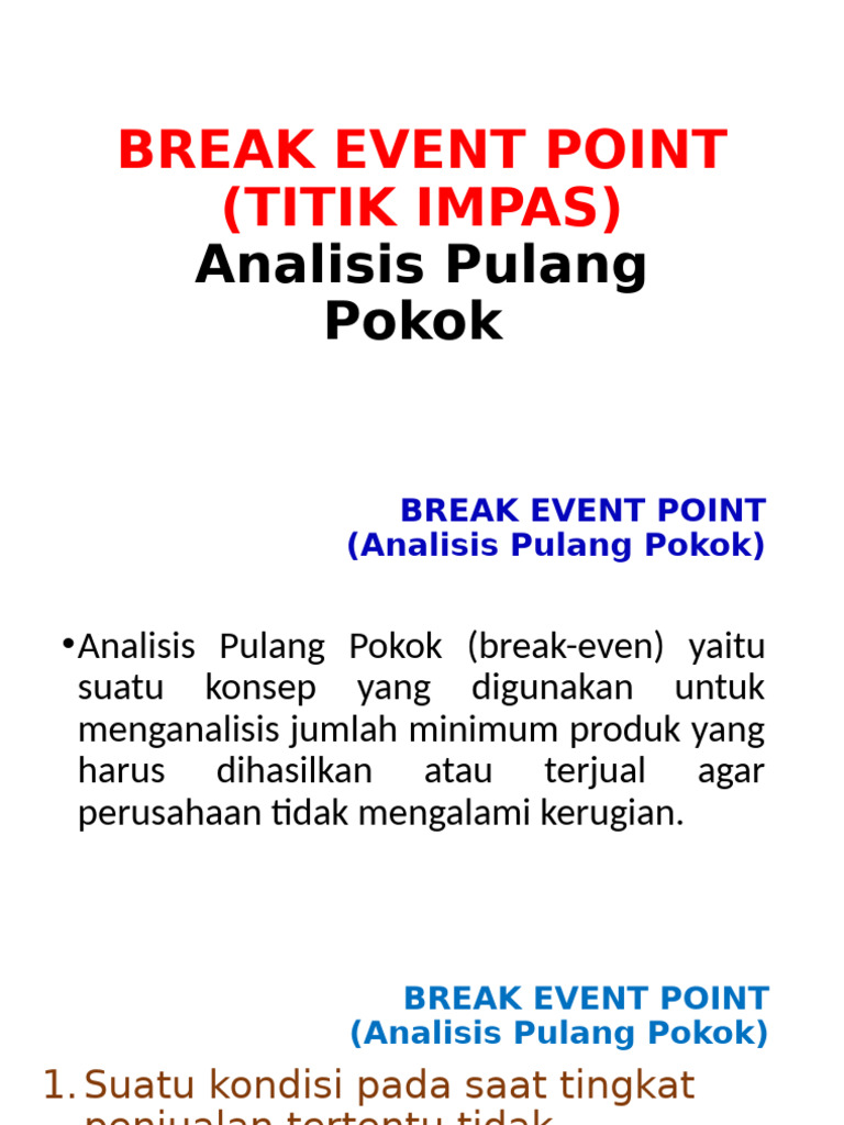 Break Event Point | PDF