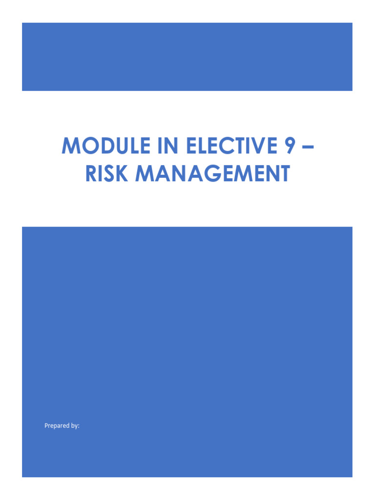 Module in Risk Management | PDF | Risk | Risk Management