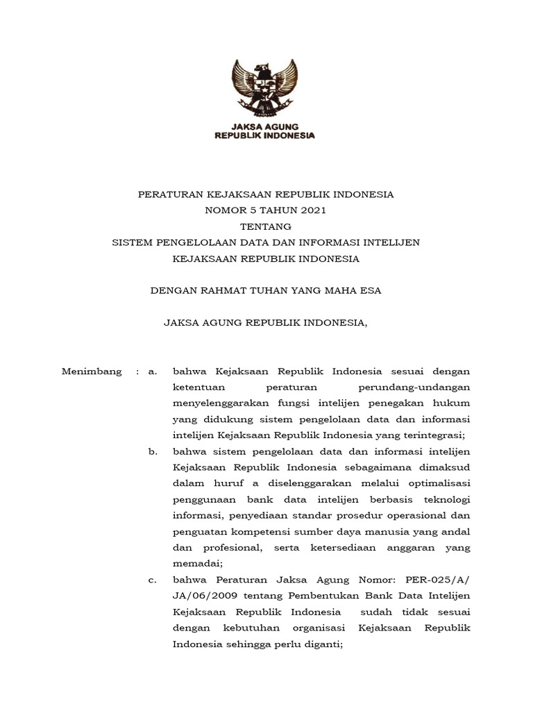 Perja No 5 Tahun 2021 | PDF