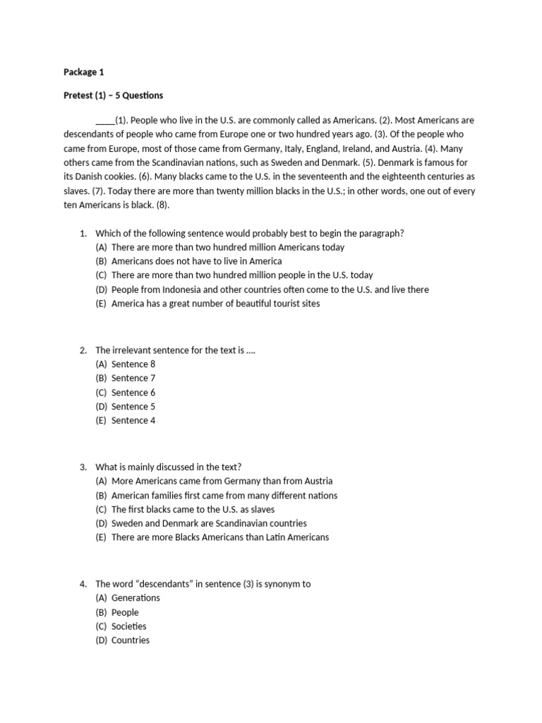 SABS SBMPTN - English Pack (Pretest, Material, Posttest) - 2 | PDF
