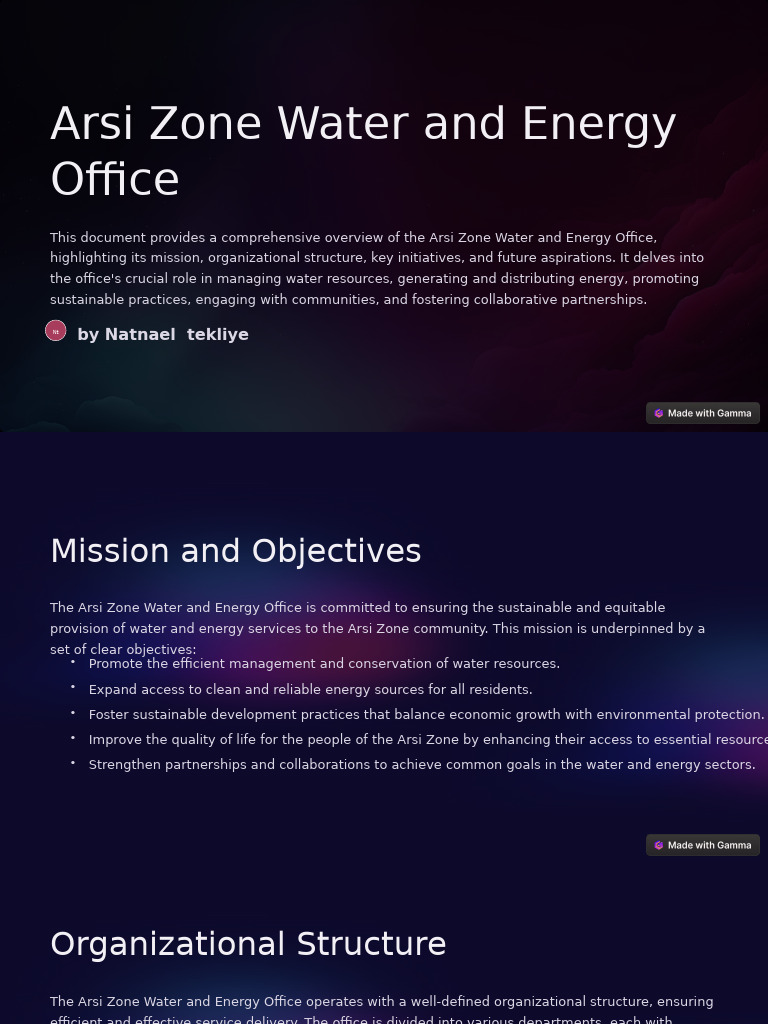 Arsi Zone Water and Energy Office | PDF
