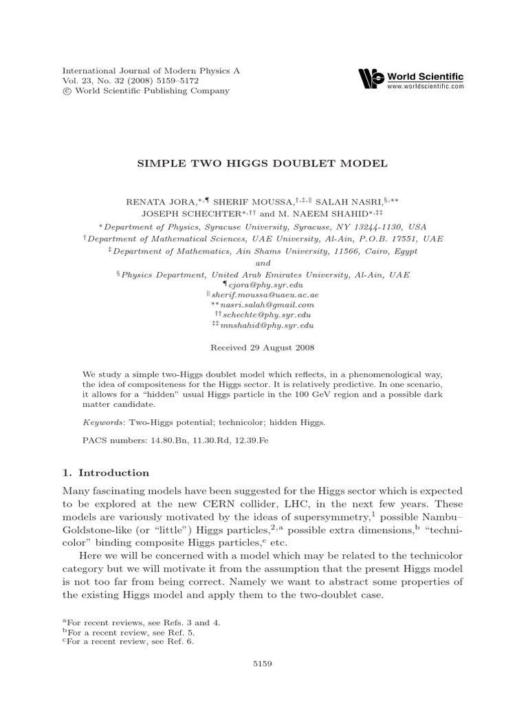 Simple Two Higgs Doublet Model | PDF