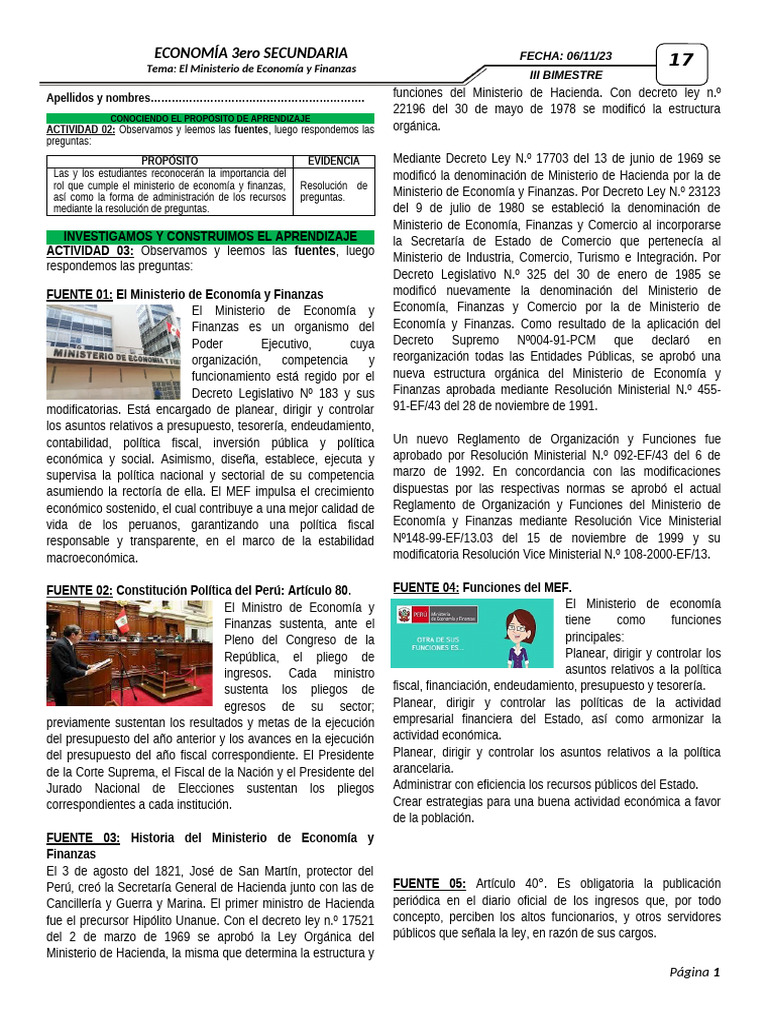 CLASE_17_Ministerio de Economia | PDF