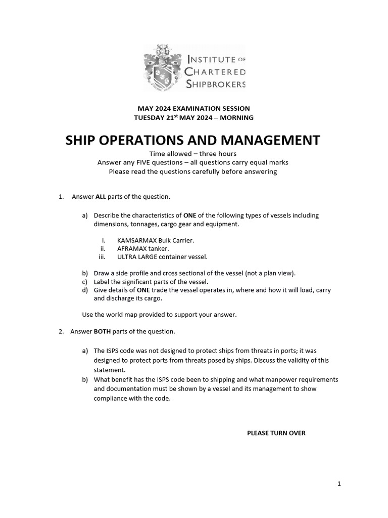 Ship Operations and Management | PDF