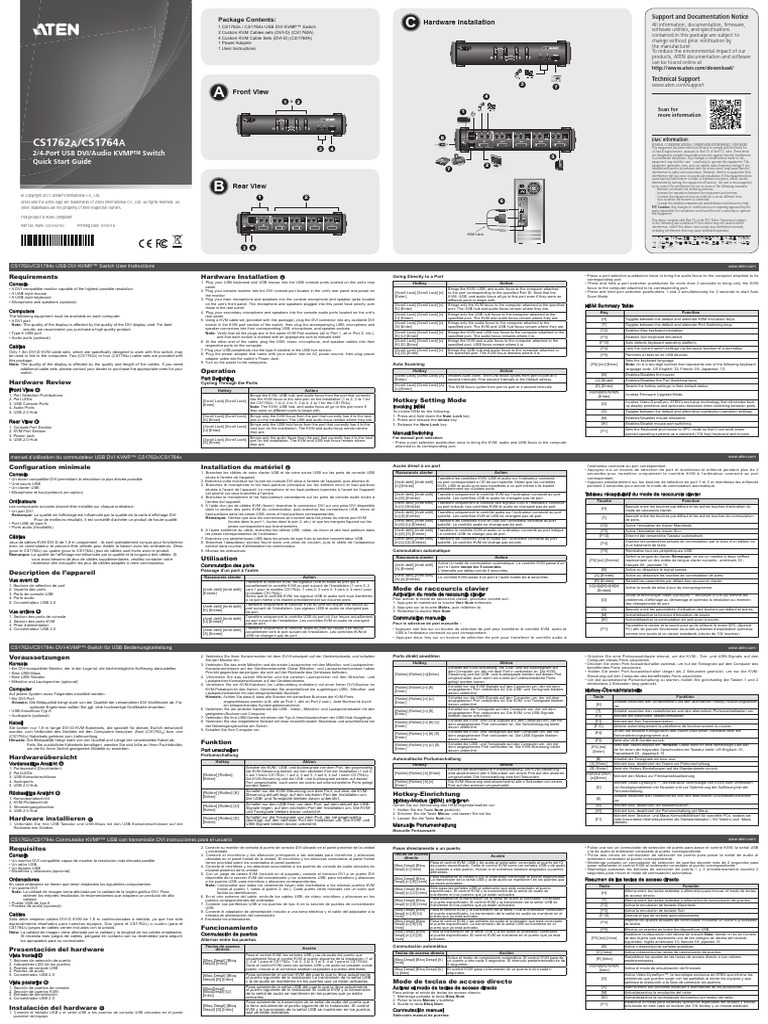 Cs1762a - 1764a - KVM Switch - QSG | PDF