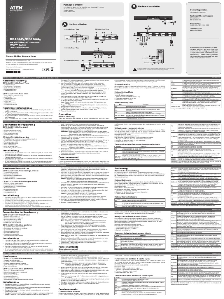 Cs1642a 1644a KVM Switch QSG | PDF
