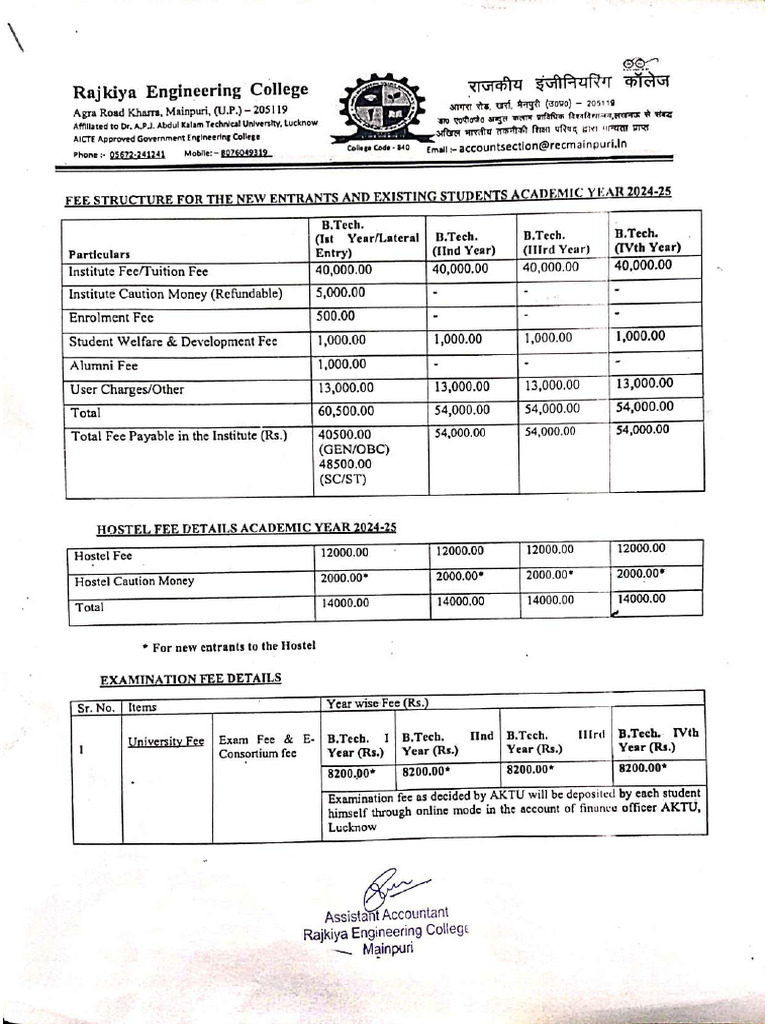 Fees Structure 2024 25 | PDF