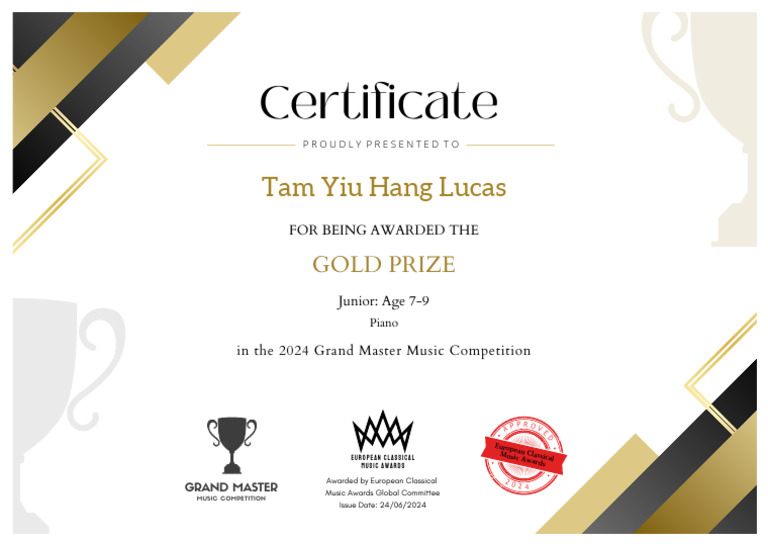Tam Yiu Hang Lucas, Junior Age 7-9 | PDF