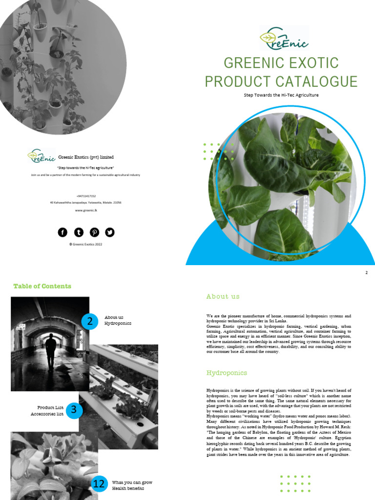 Greenic Hydroponic Solutions Catalog | PDF | Hydroponics | Agriculture