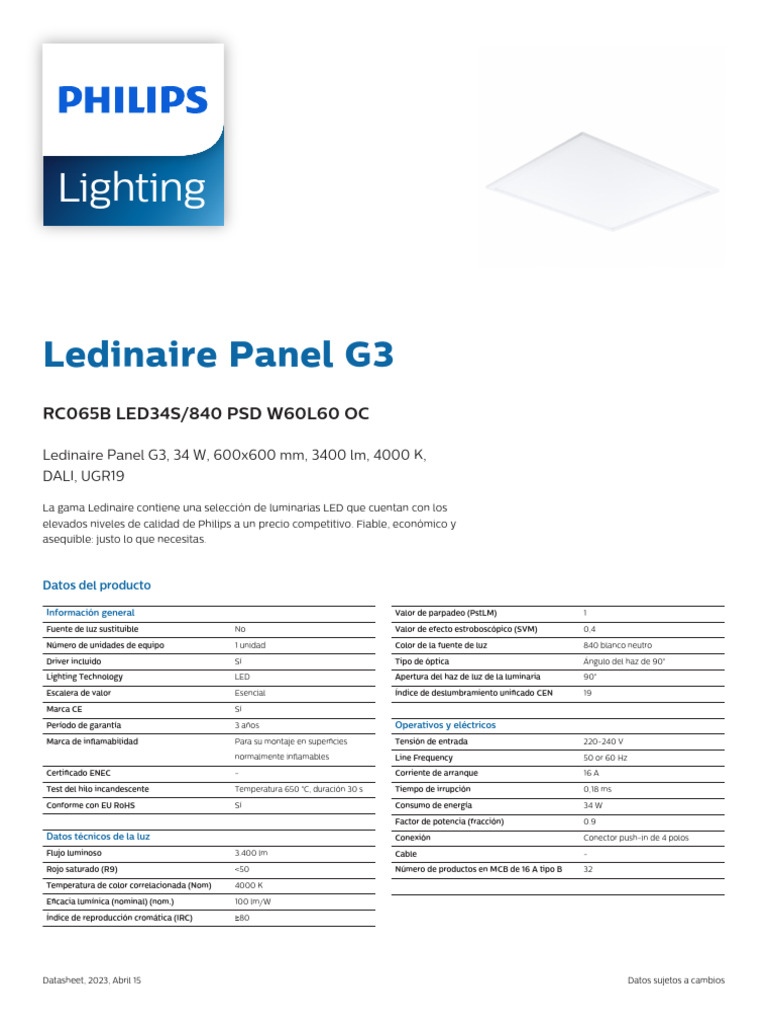RC065B Led34s - 840 PSD W60L60 Oc | PDF