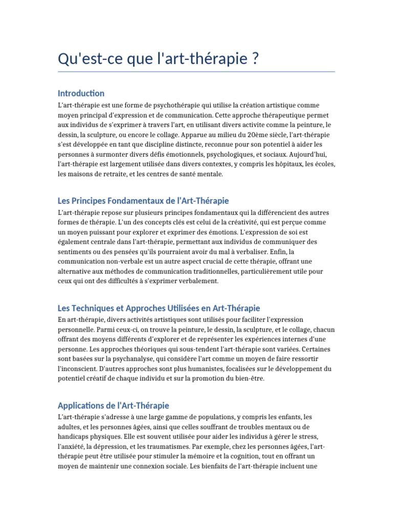 Art Therapy Project | PDF