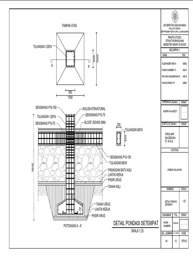 DETAIL PONDASI SETEMPAT (1)-Model | PDF