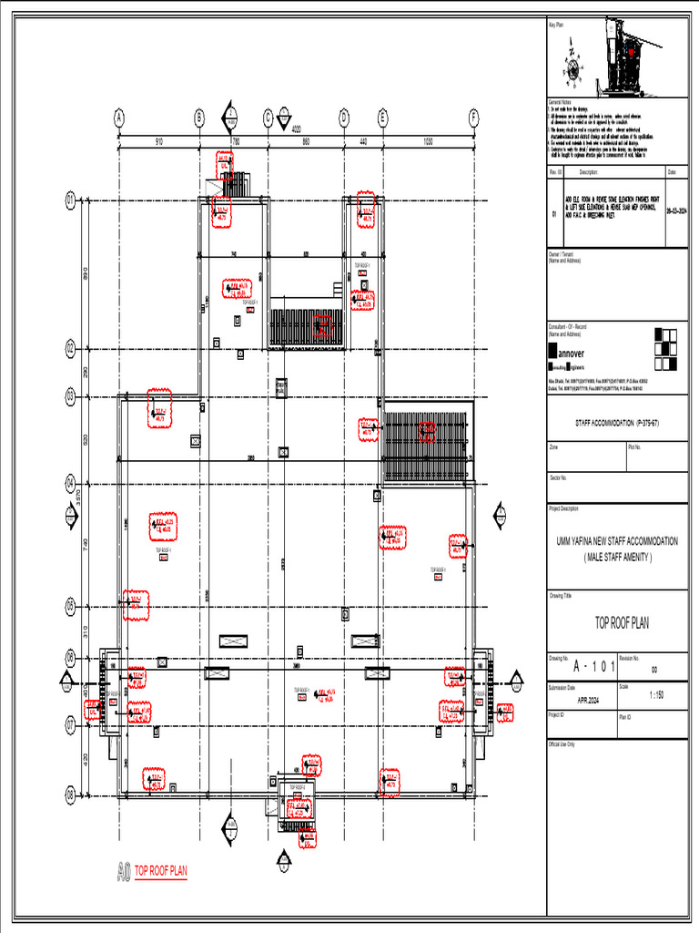 A-101 Top Roof Plan-Male Staff Amenity-A-100 | PDF