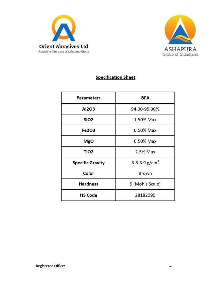 BFA & WFA - Specification Sheet | PDF