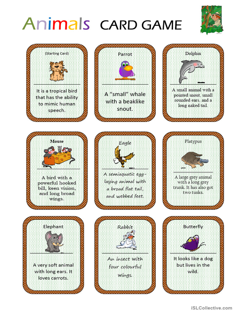 Animals Card Game | PDF