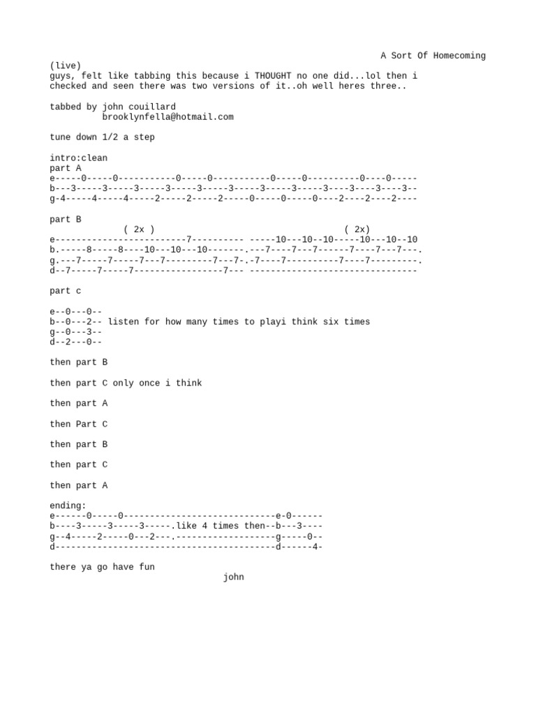 1 - A Sort of Homecoming - Text | PDF