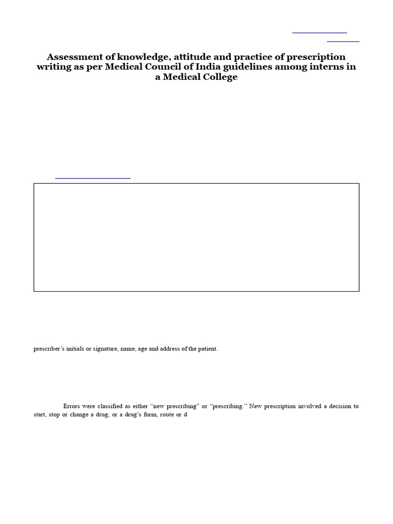 Assessment of Knowledge Attitude and Practice of P | PDF