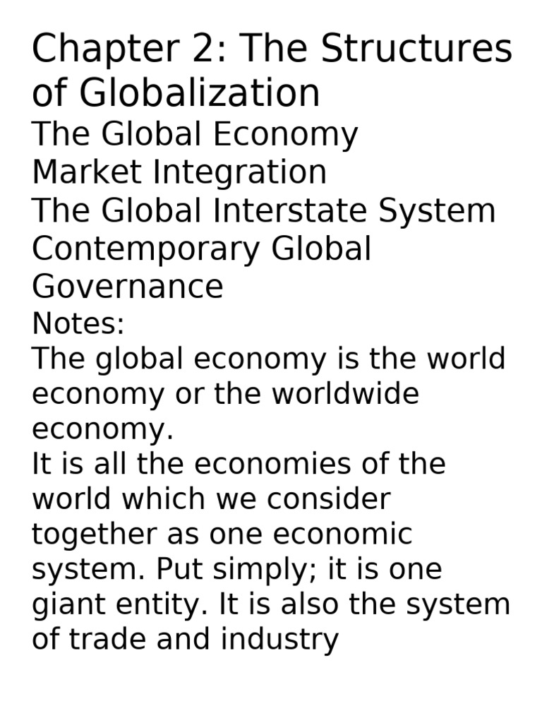 Week 3-5 The Structures of Globalization | PDF