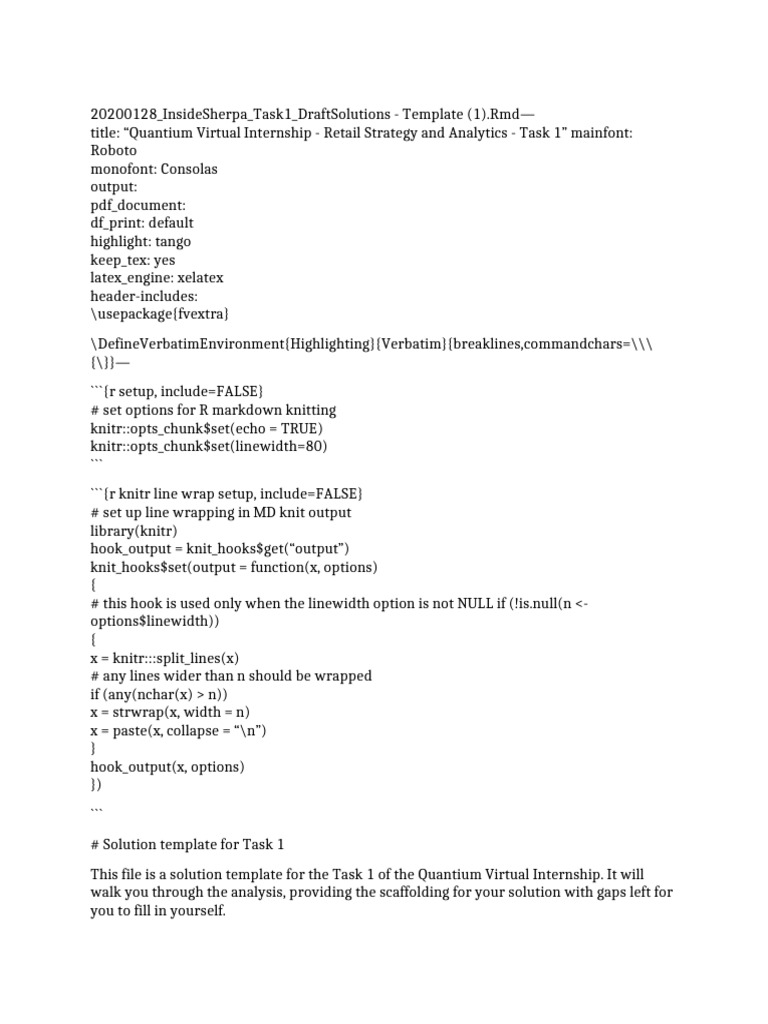 InsideSherpa Task1 DraftSolutions - Template | PDF