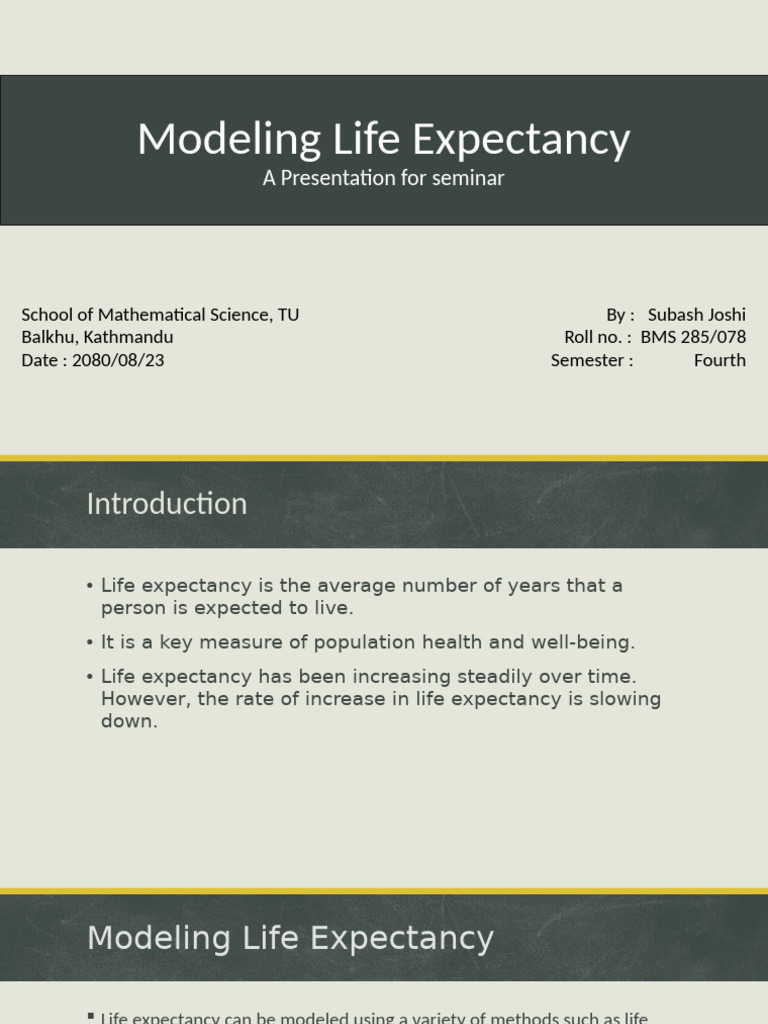Modeling Life Expectancy | PDF