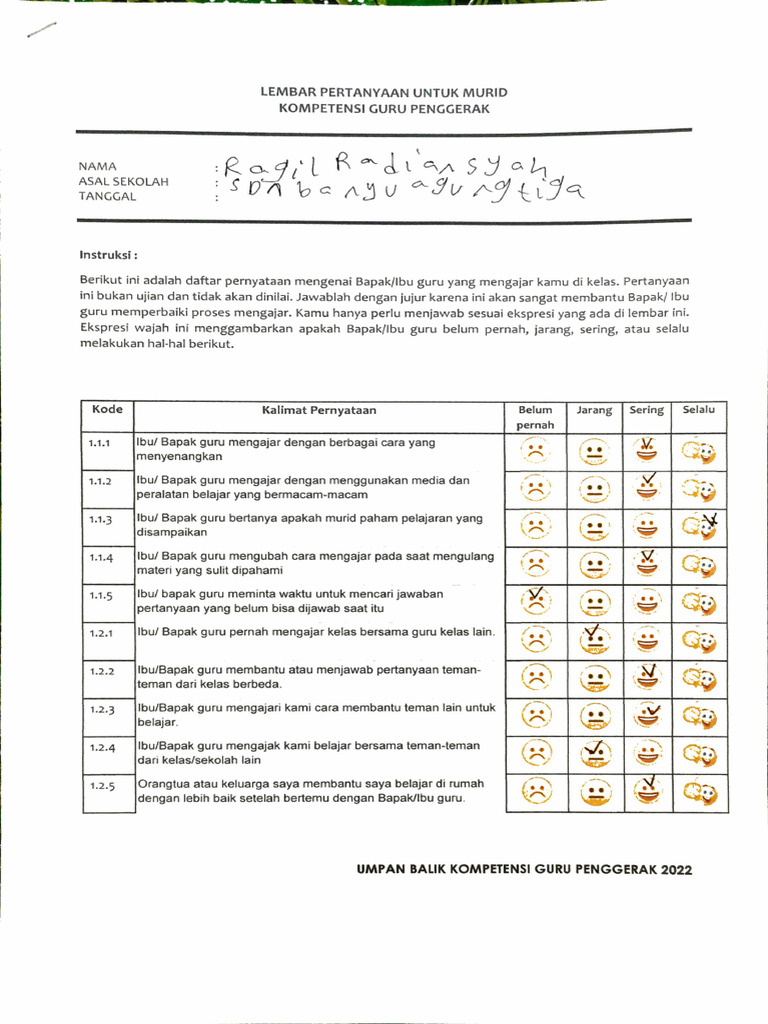 Lembar Pertanyaan Ragil | PDF