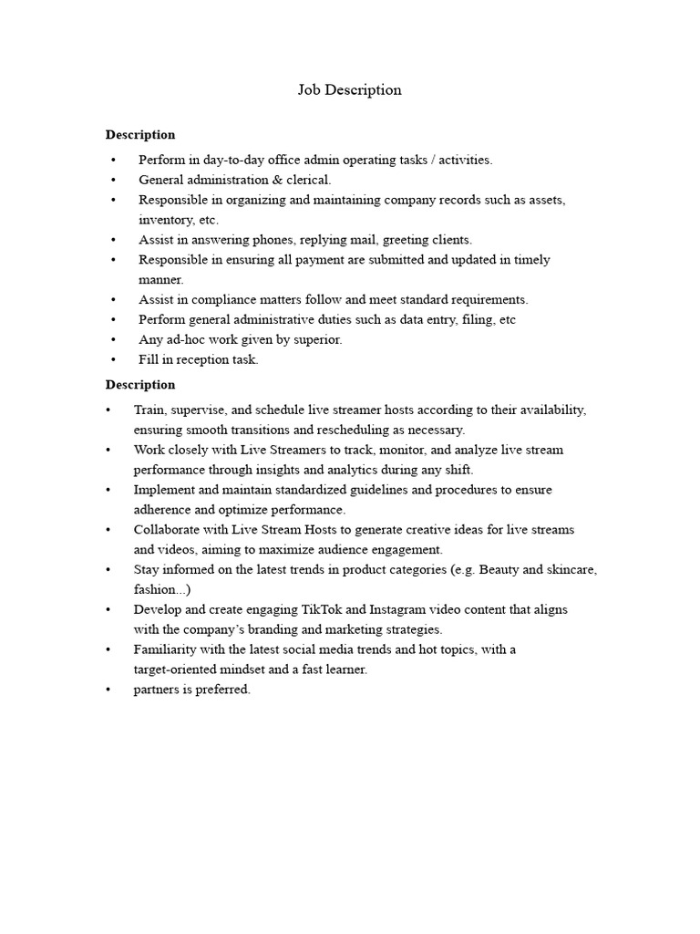 Job Description | PDF