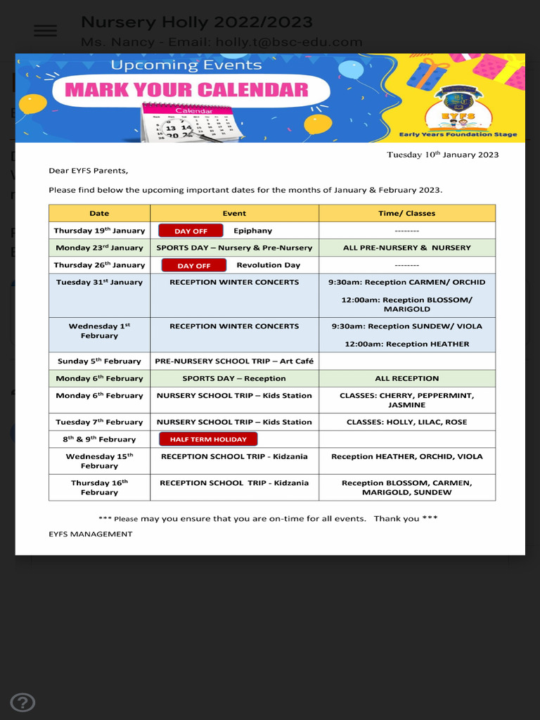 Important Dates | PDF
