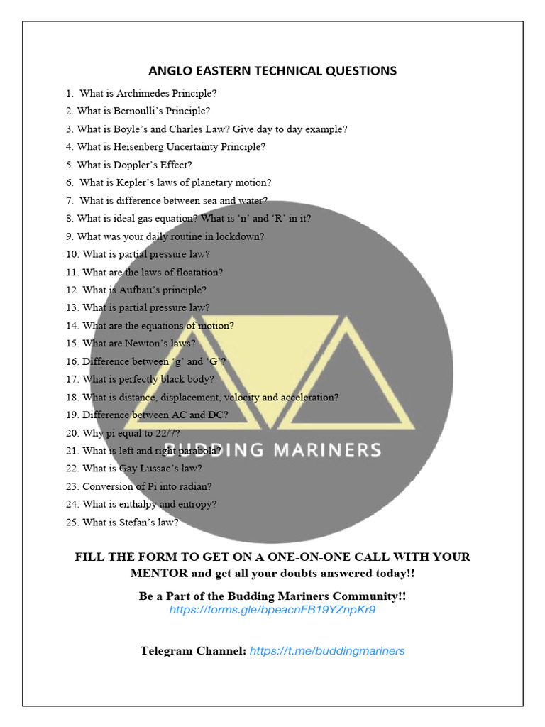 Anglo Eastern Technical Questions | PDF