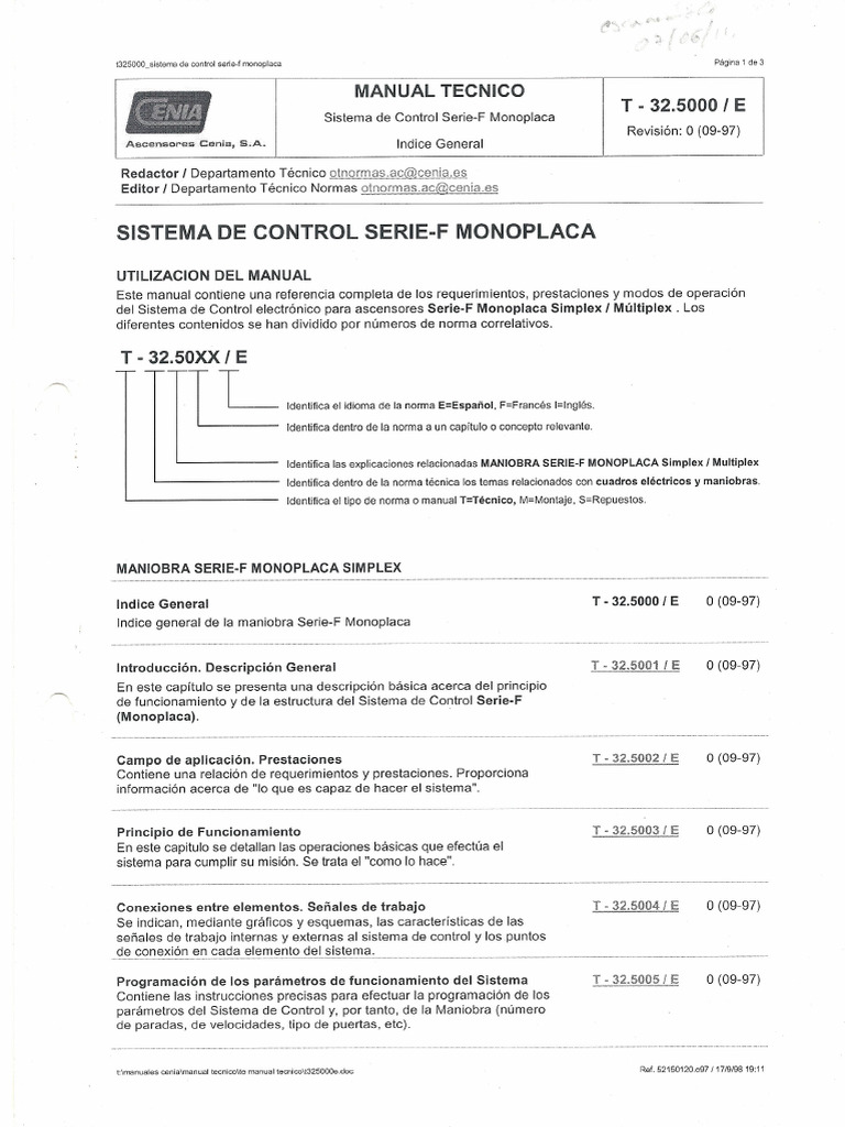CENIA Maniobra F Monoplaca SIMPLEX - DUPLEX Manual | PDF
