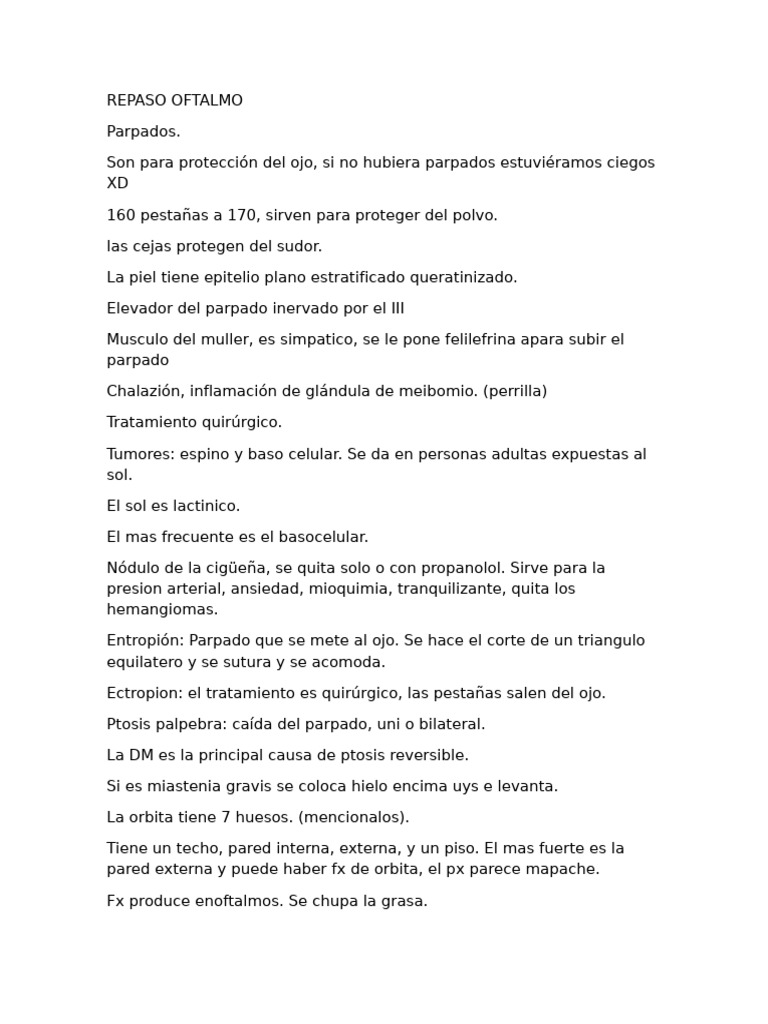 Repaso Oftalmo | PDF