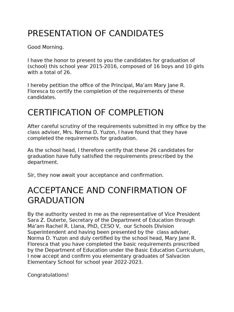 Presentation Certification and Confirmation | PDF