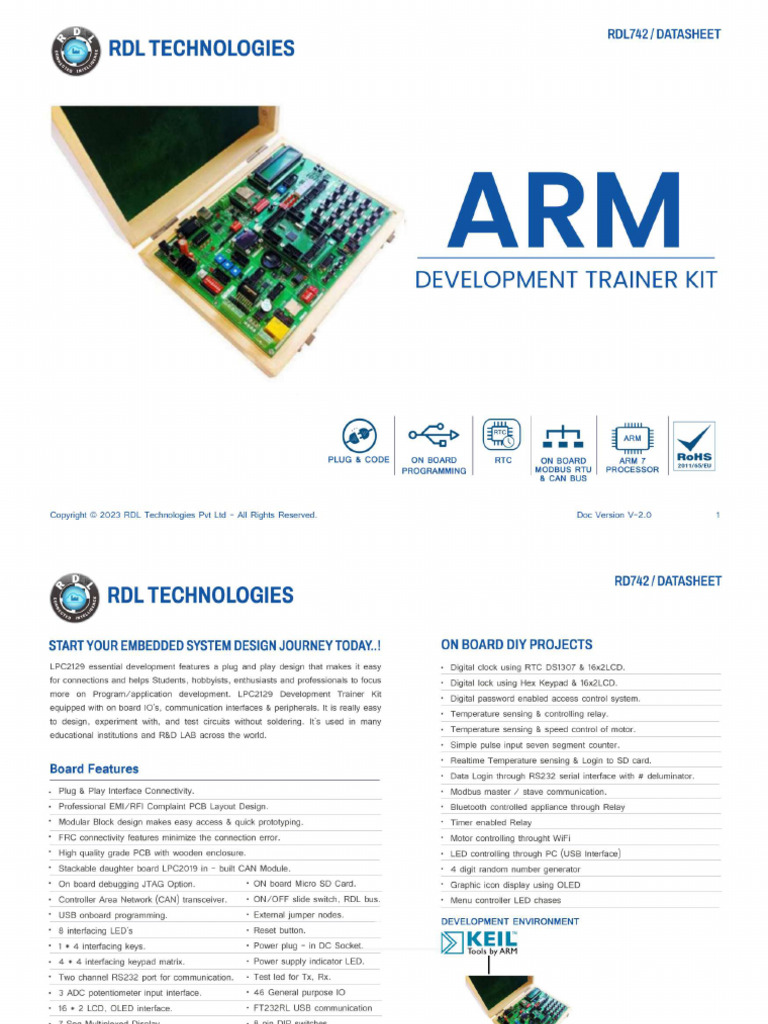 Arm-Development Board Lpc2129 | PDF