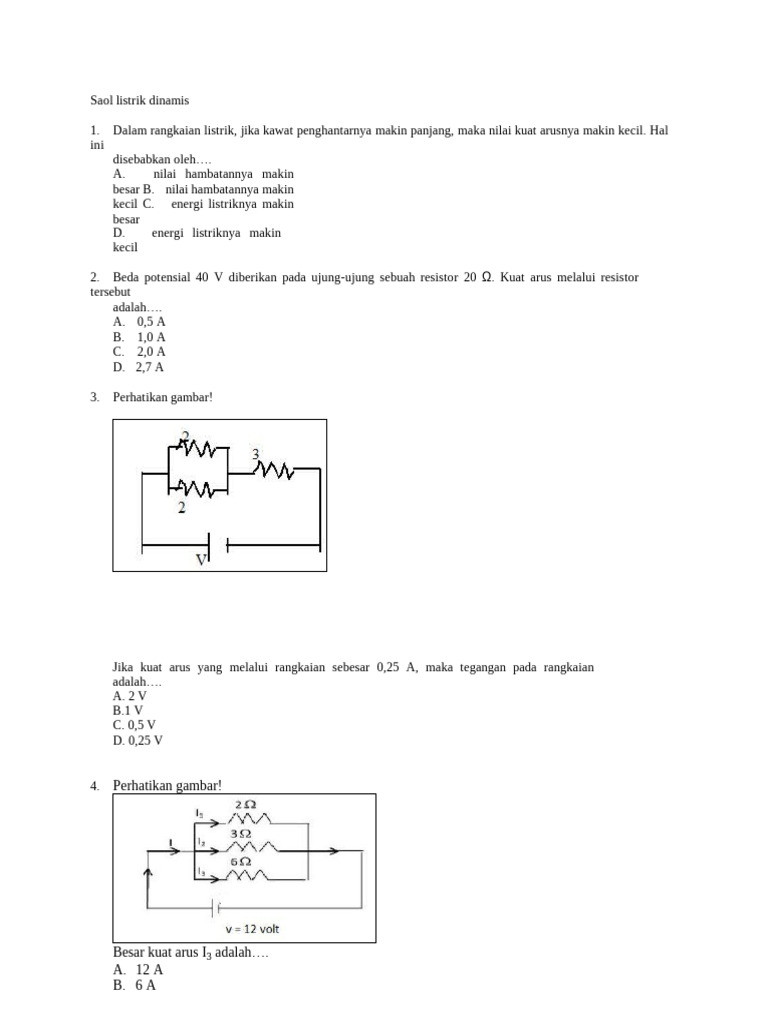 Soal Listrik Dinamis | PDF | Electrical Engineering | Science & Mathematics
