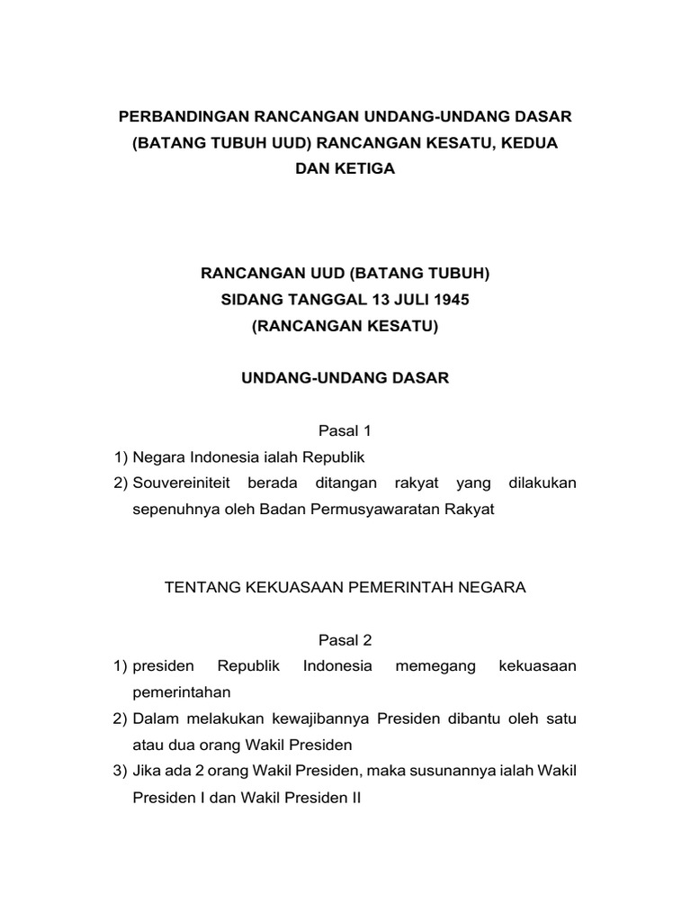 PP_8_Perbandingan_Batang_Tubuh_UUD_1945_Naskah_1_2_3 | PDF