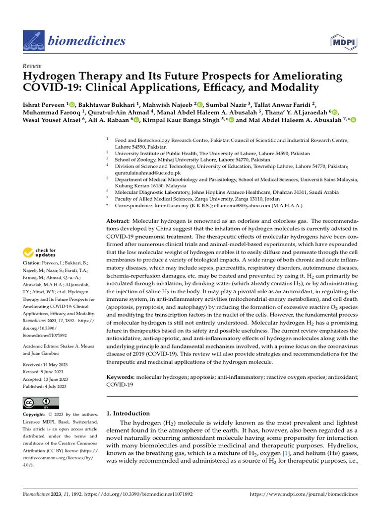 ! 1 Hydrogen - Therapy - and - Its - Future - Prospect | PDF | Chronic Fatigue Syndrome ...