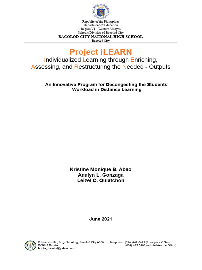 Project iLEARN | PDF
