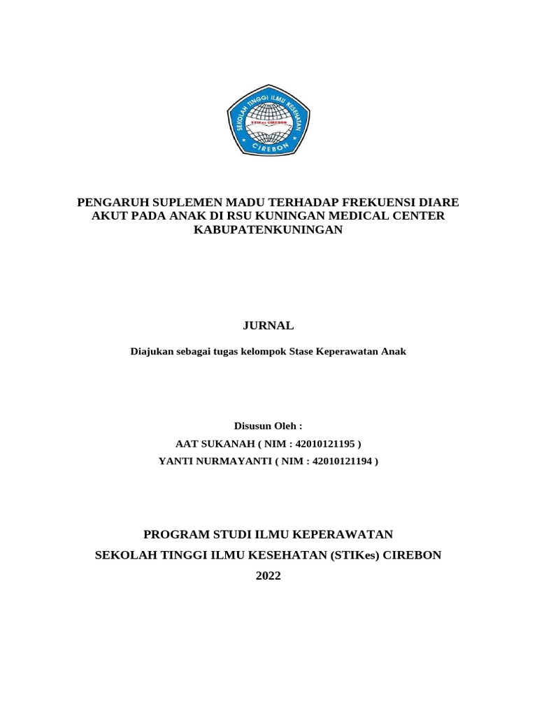 Tugas Kelompok Kep - Anak - Jurnal | PDF