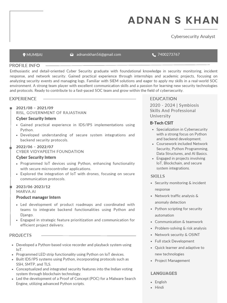 Adnan S Khan - Resume Updated | PDF