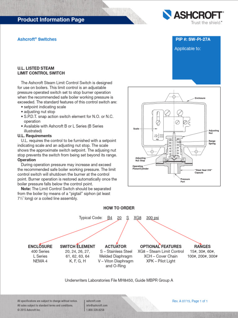Pi Apge Steam Control SW Pi 27a | PDF | Boiler | Switch