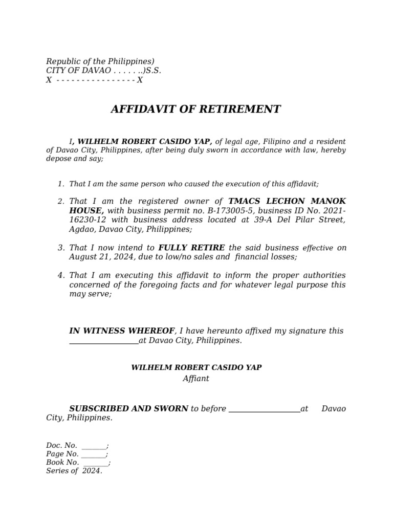 Affidavit Retirement | PDF
