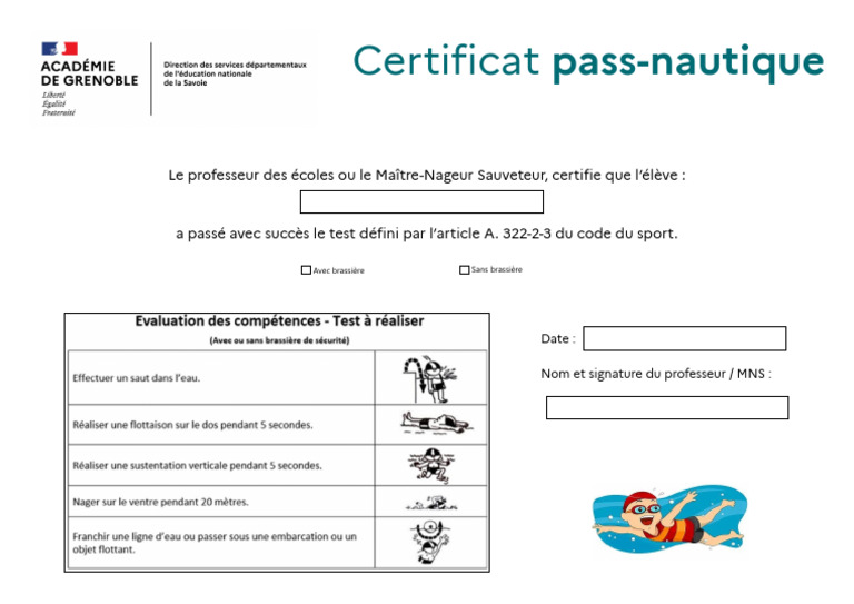 Certificat Pass Nautique | PDF