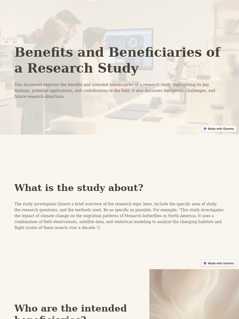 Benefits and Beneficiaries of A Research Study | PDF