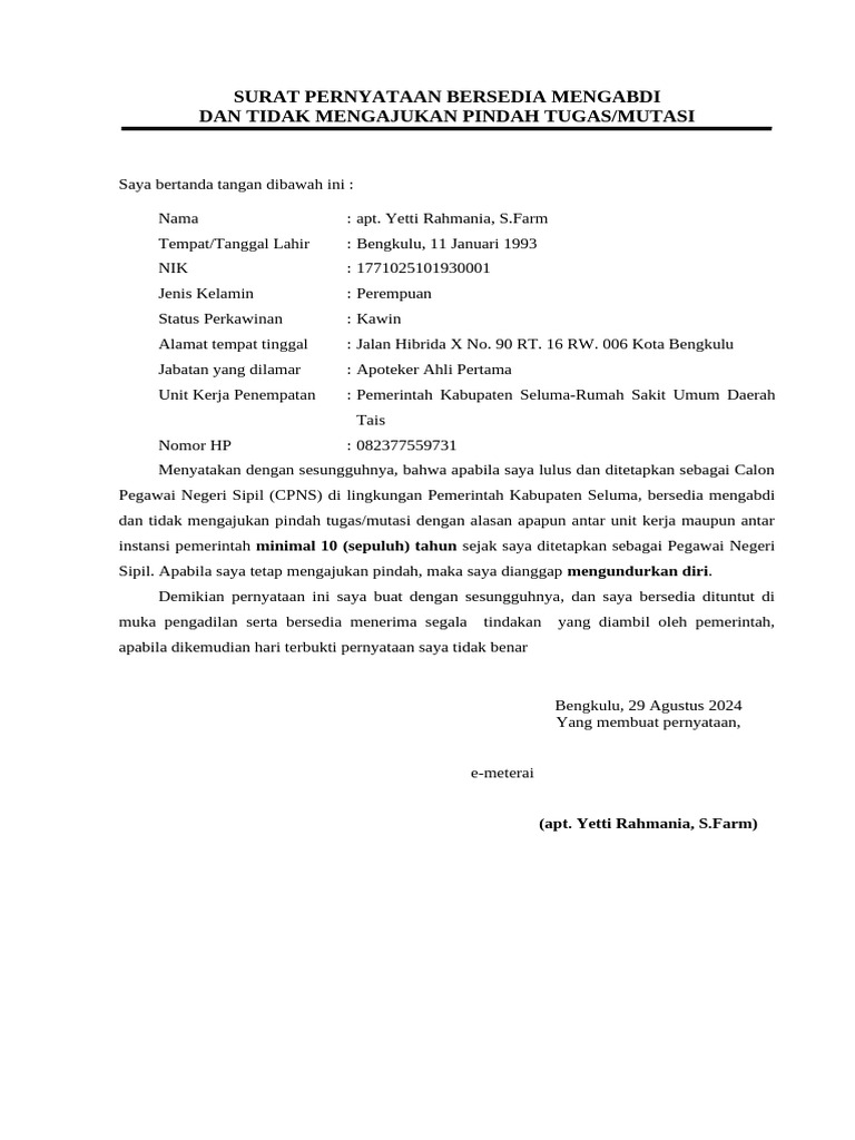 Surat CPNS | PDF