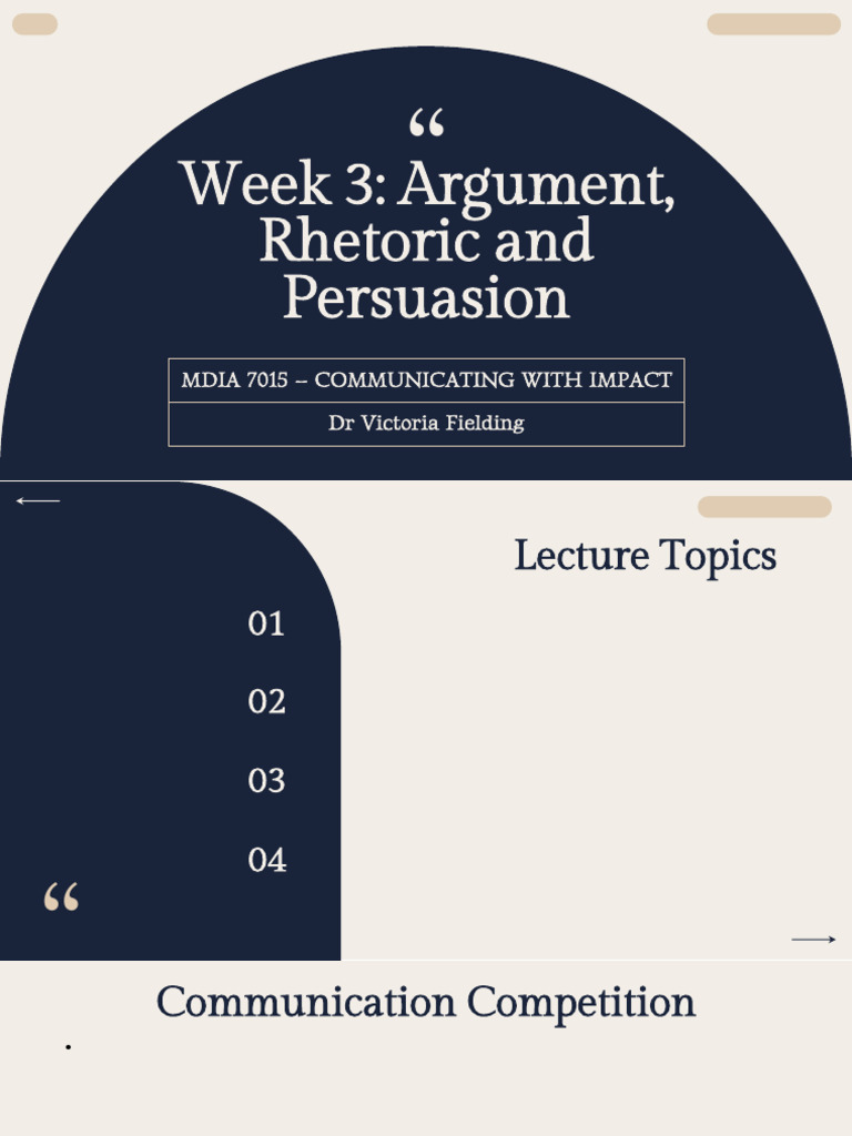 Week 3 Lecture - Argument Rhetoric and Persuasion | PDF | Public ...