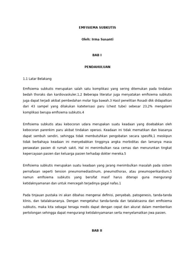 Emfisiema Subkutis | PDF