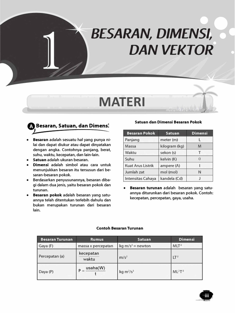 Besaran, Dimensi, Dan Vektor | PDF