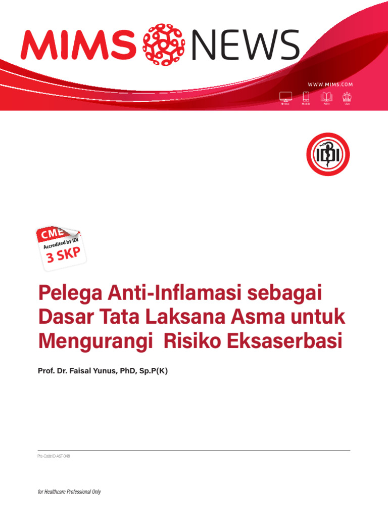 Pelega Anti-Inflamasi Sebagai Dasar Tata Laksana Asma Untuk Mengurangi Risiko Eksaserbasi | PDF