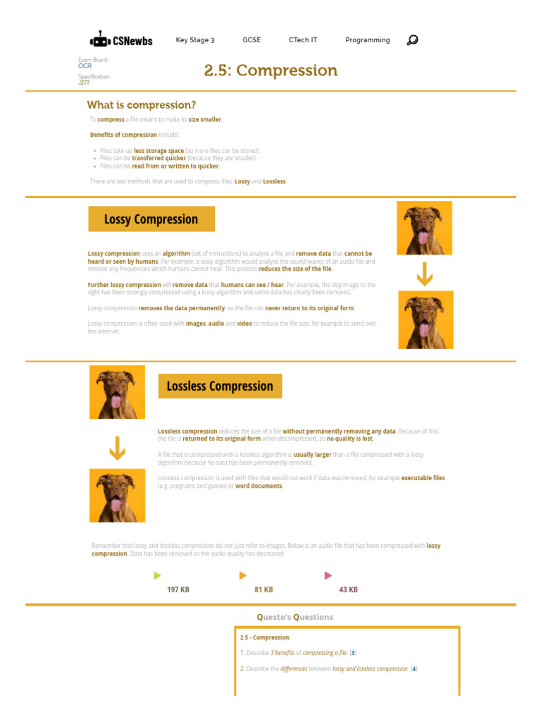 2.5 - Compression - OCR GCSE (J277 Spec) - CSNewbs | PDF